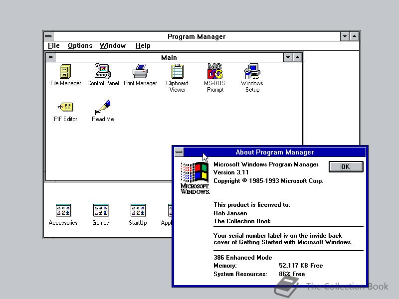 Microsoft Windows 3.11, 3.11.300 - The Collection Book