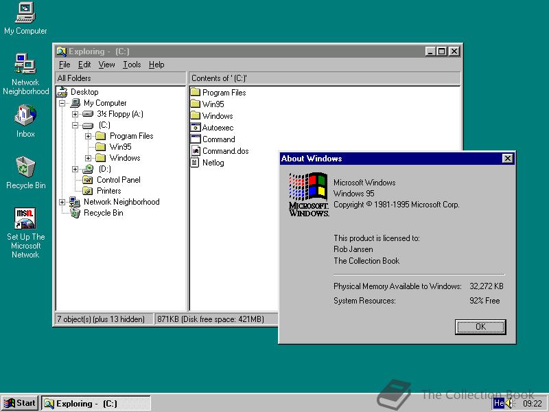 Microsoft Windows 95, 4.00.950 r-7 - The Collection Book