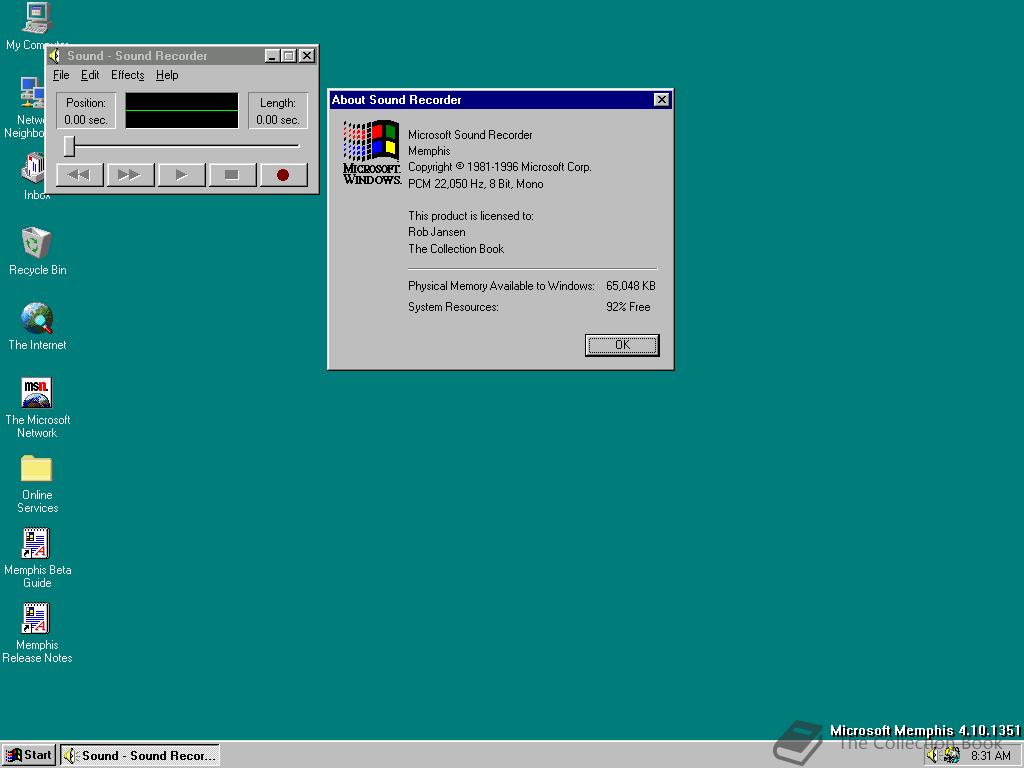 Microsoft Windows 98, 4.10.1351 - The Collection Book