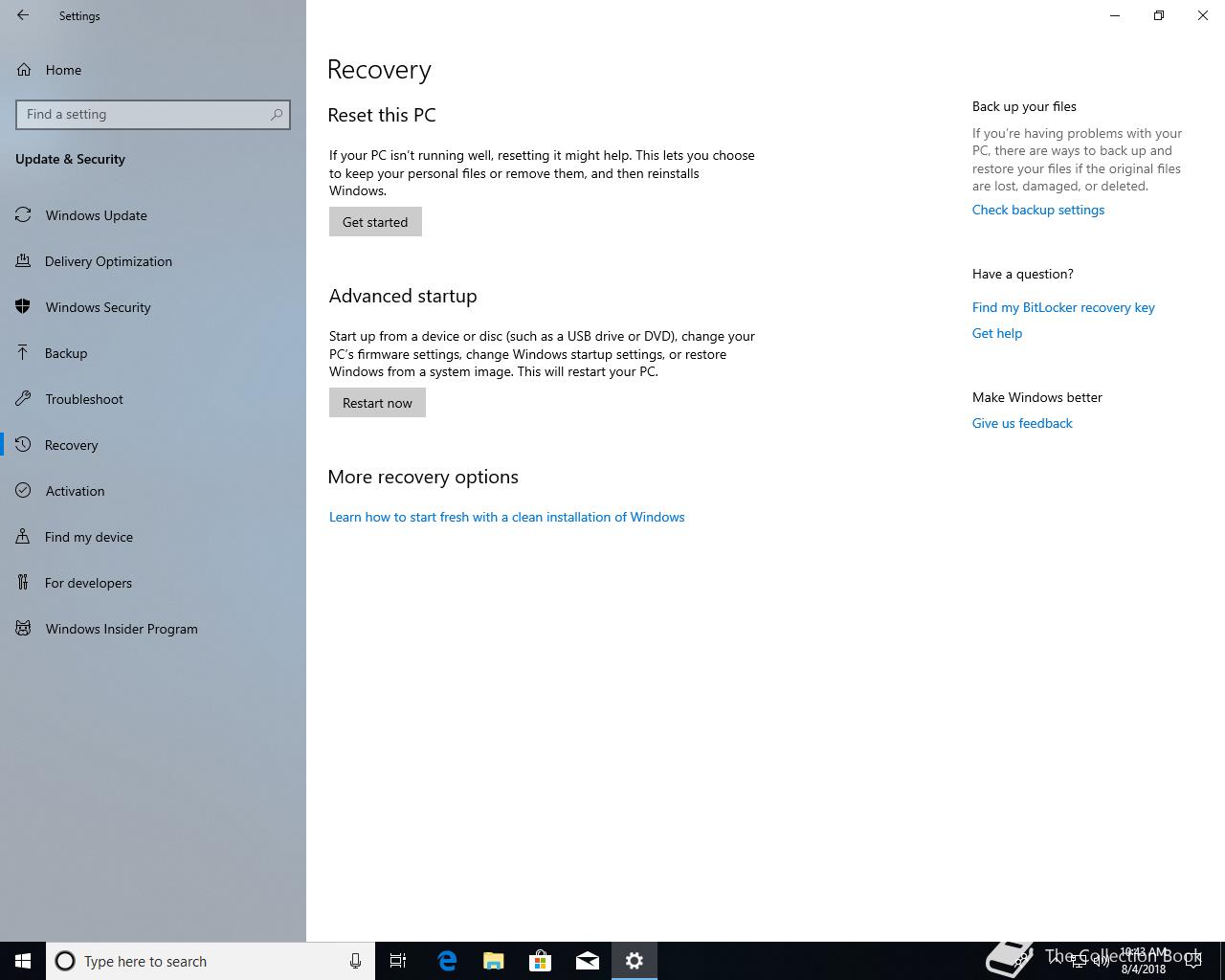Microsoft Windows 10 v1809, 10.0.17735.1000 - The Collection Book