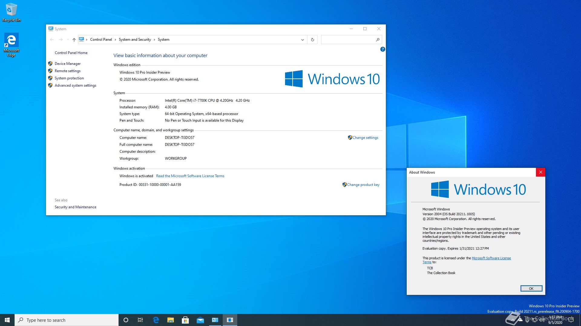 Microsoft Windows 11, 10.0.20211.1005 - The Collection Book