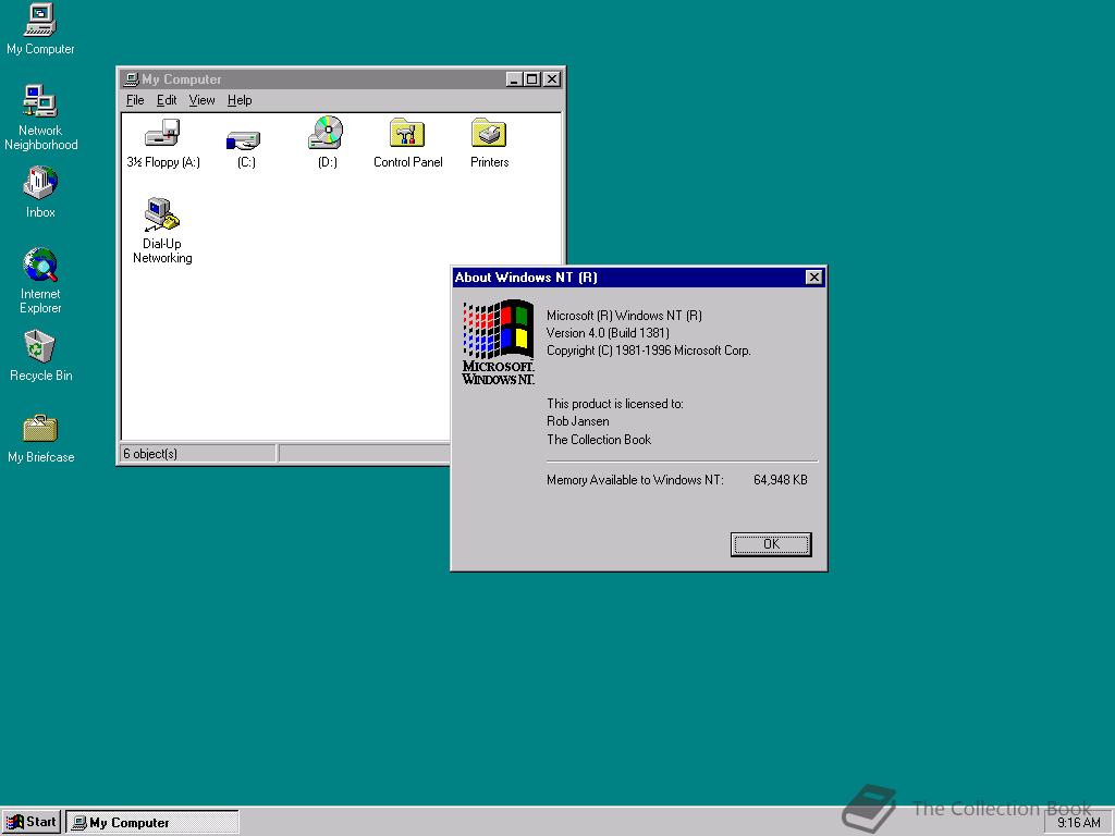 Microsoft Windows NT 4.0, 4.0.1381.1 (Pre-Release) - The Collection Book