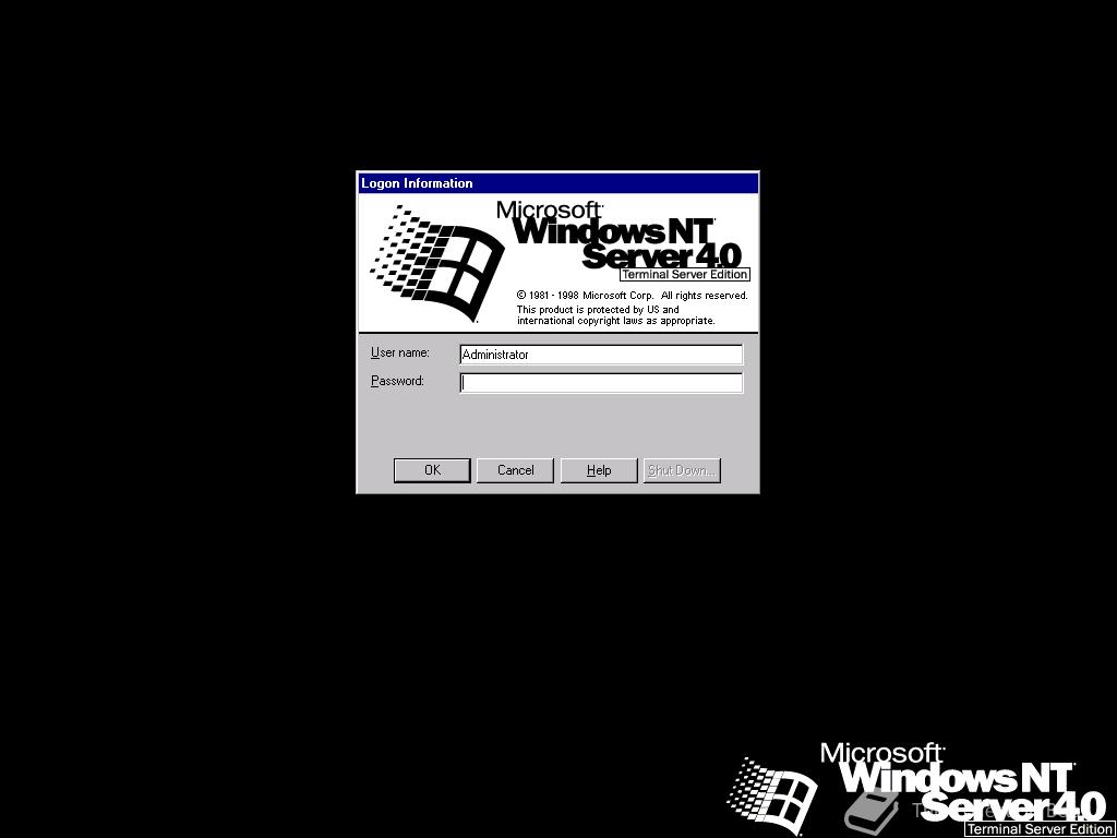 Microsoft Windows NT Server 4.0 Terminal Server Edition, 4.0.1381.1280 ...