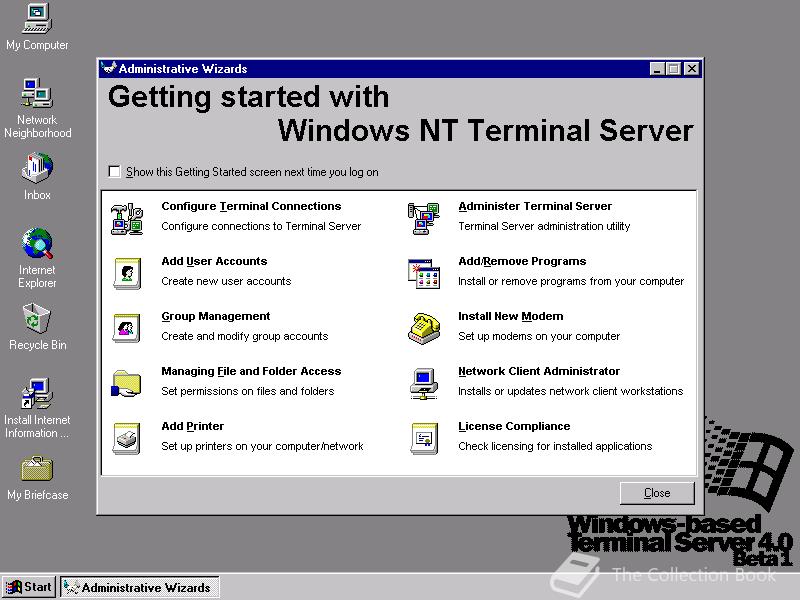 Microsoft Windows NT Server 4.0 Terminal Server Edition, 4.0.307.2 ...