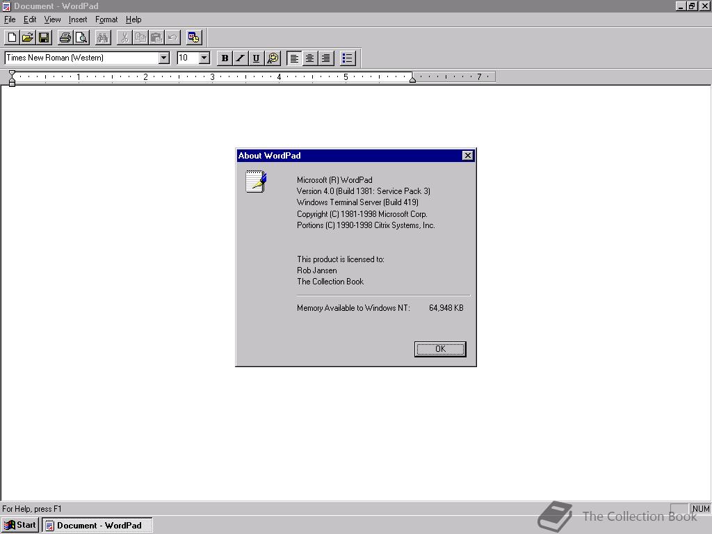 Microsoft Windows NT Server 4.0 Terminal Server Edition, 4.0.419.1 ...