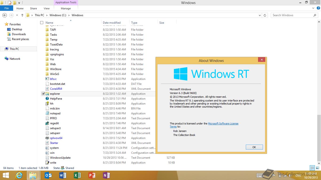 Microsoft Windows RT 8.1, 6.3.9600.16384 - The Collection Book