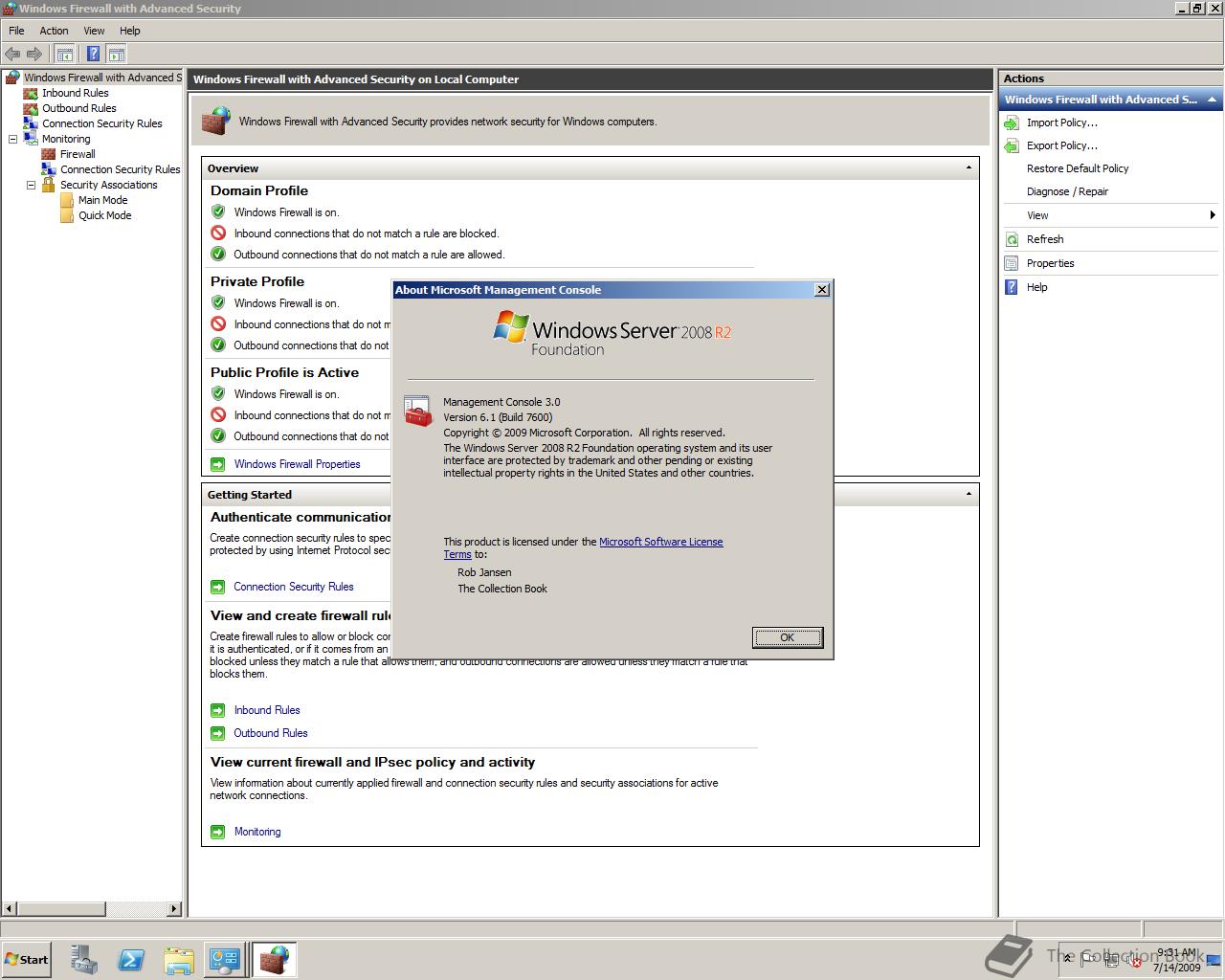 Microsoft Windows Server 2008 R2 Foundation, 6.1.7600.16385 - The ...