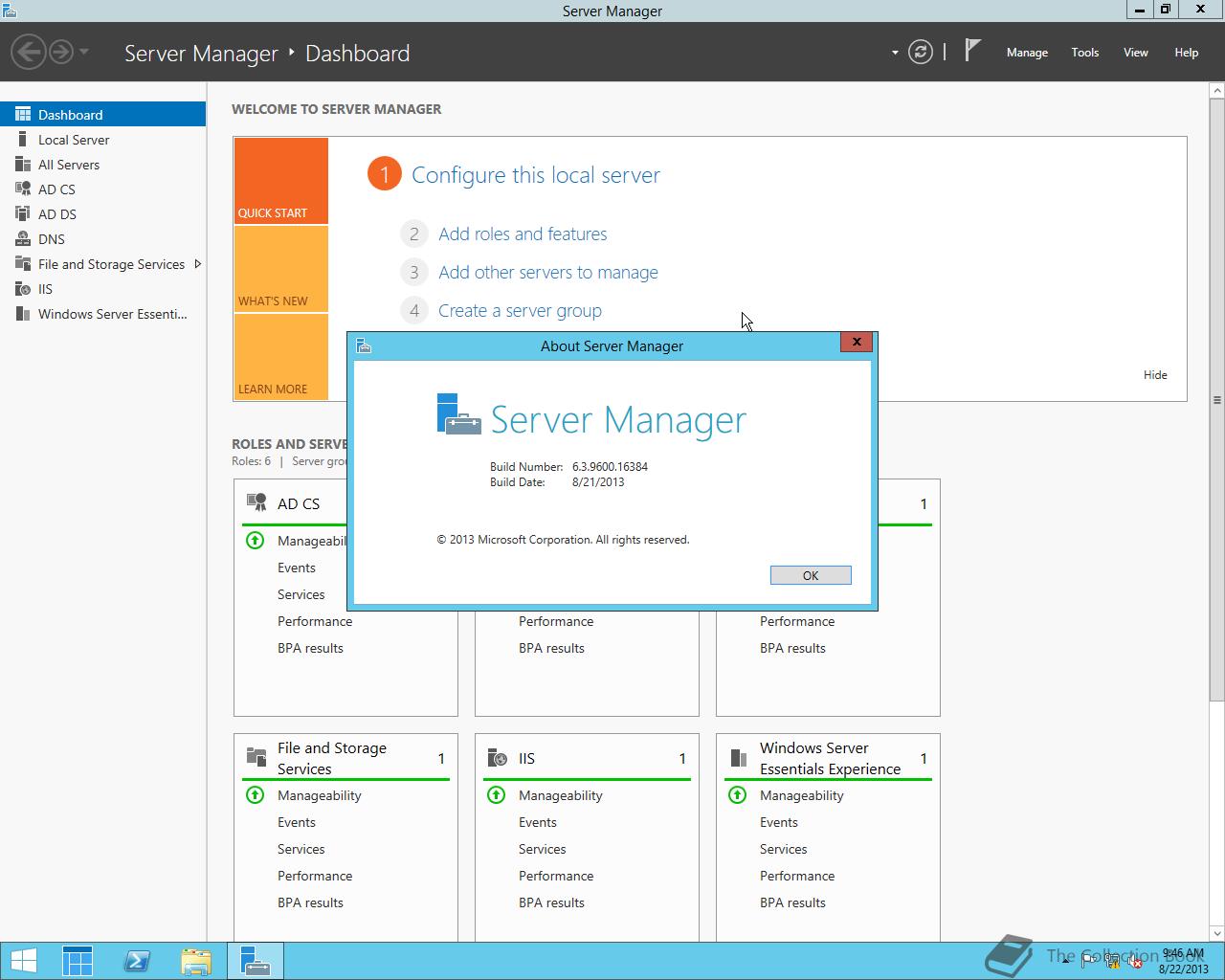 Microsoft Windows Server 2012 R2 Essentials, 6.3.9600.16384 - The ...