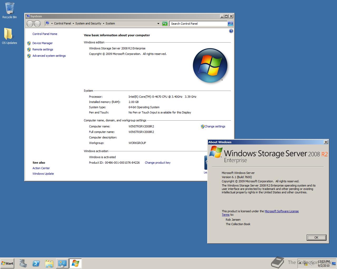 Microsoft Windows Storage Server 2008 R2, 6.1.7600.16534 - The ...