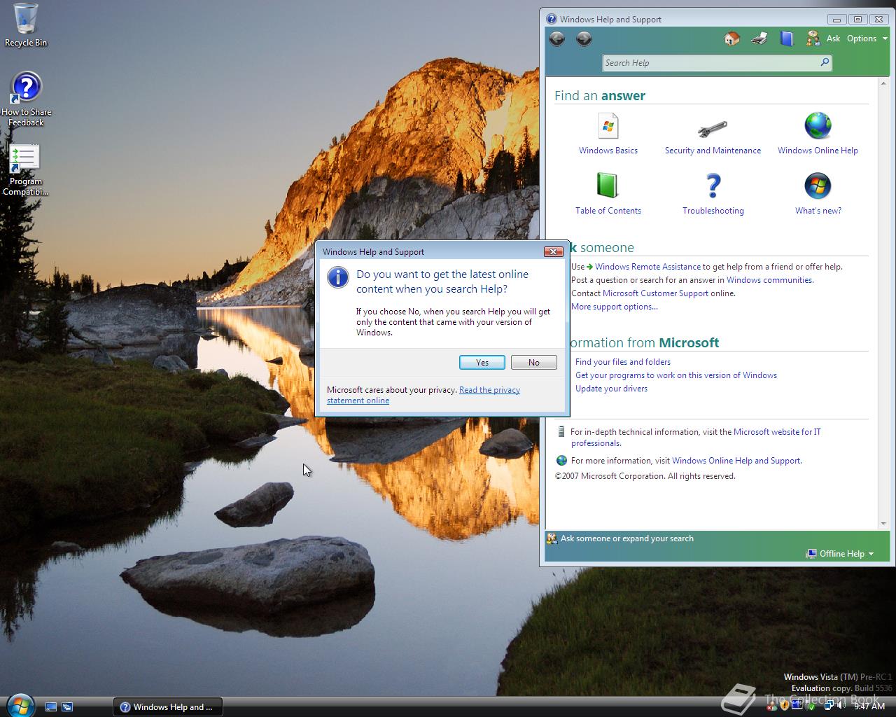 Microsoft Windows Vista, 6.0.5536.16385 - The Collection Book