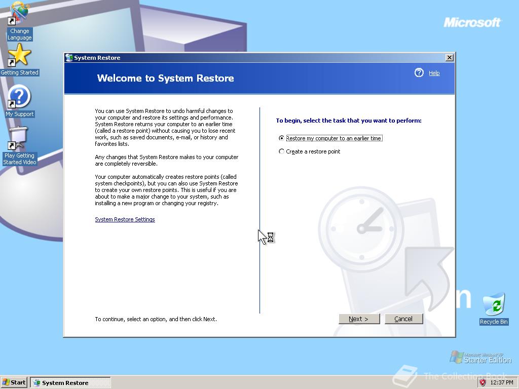 Microsoft Windows XP Starter Edition, 5.1.2600.5512 - The Collection Book