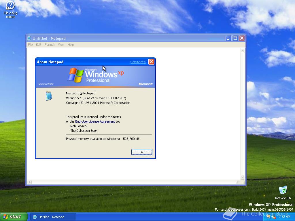 Microsoft Windows XP, 5.1.2474.0 - The Collection Book