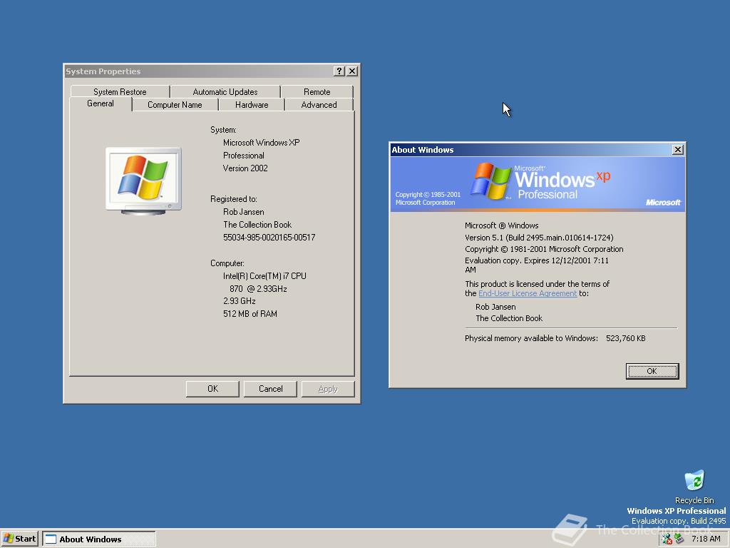 Microsoft Windows XP, 5.1.2495.0 - The Collection Book