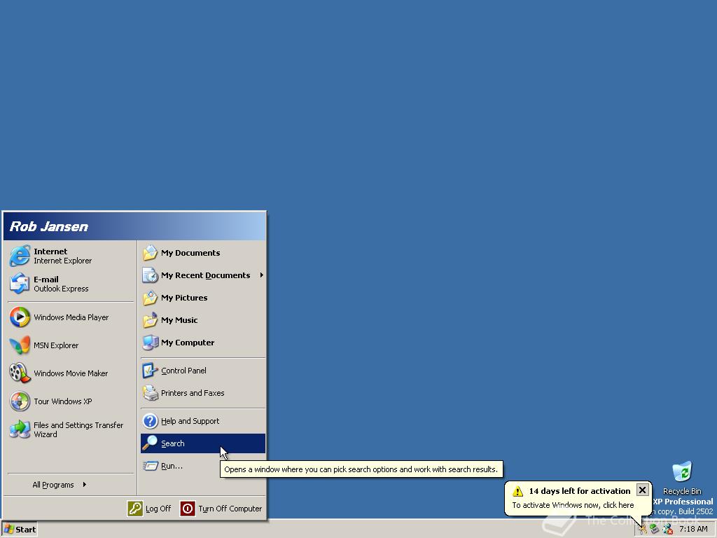 Microsoft Windows XP, 5.1.2502.0 - The Collection Book